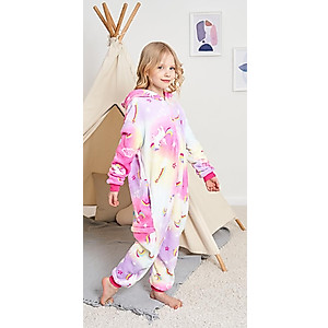 Riverchan Kids Unicorn Onesie Animal Pajamas Halloween Cosplay Costume Sleepwear Gift for Girls and Boys (10-12 Years, PEGASUS)