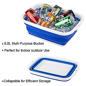 Collapsible Sink with 2.25 Gal / 8.5L, Foldable Dish Tub for Washing Dishes, Camping, Hiking and Home, Portable Washing Basin