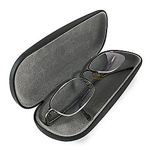 Mazzeo Hard Shell Glasses Case Kit With a Cleaning Cloth and Repair Tool For Men or Women (Black w Glasses)