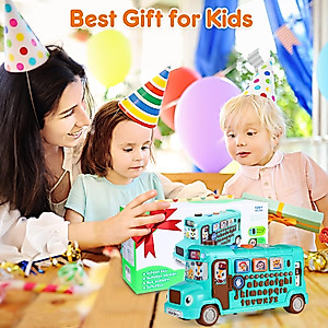 Toys for 1 Year Old Boy Gifts, Baby Toys 12-18 Months School Bus Learning Toys for 1 2 3 Year Old Boys Girls Kids Education Toys with Alphabet ABC/Music/Light/ for Toddlers 1-3 Birthday Xmas Gifts