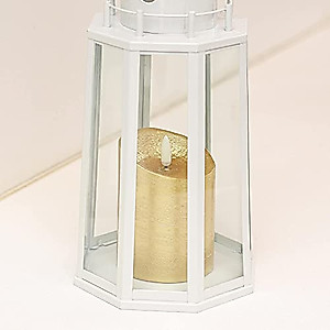 COVEGE Flickering Flameless Candles with Timer, Remote Control Candles Set of 3, LED Battery Operated Candles for Christmas Home Decoration, Gold