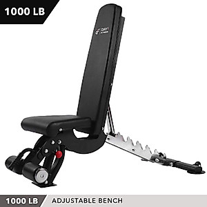 DAY1 FITNESS Adjustable Weight Bench, 1000 lb by D1F for Strength Training -Incline, Decline, Flat Workout Benches for Lifting, Flies, Chest Press, Dips -Utility Equipment for Personal, Commercial Gym