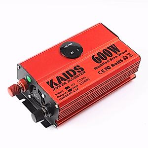 KAIDS Power Inverter Full Power 600W Car Inverter Laptop Charger Peak 1200W DC 12V to 110V AC Car Inverter USB Ports Charger Adapter Car Plug Converter with Switch and Current LED Screen (600w)