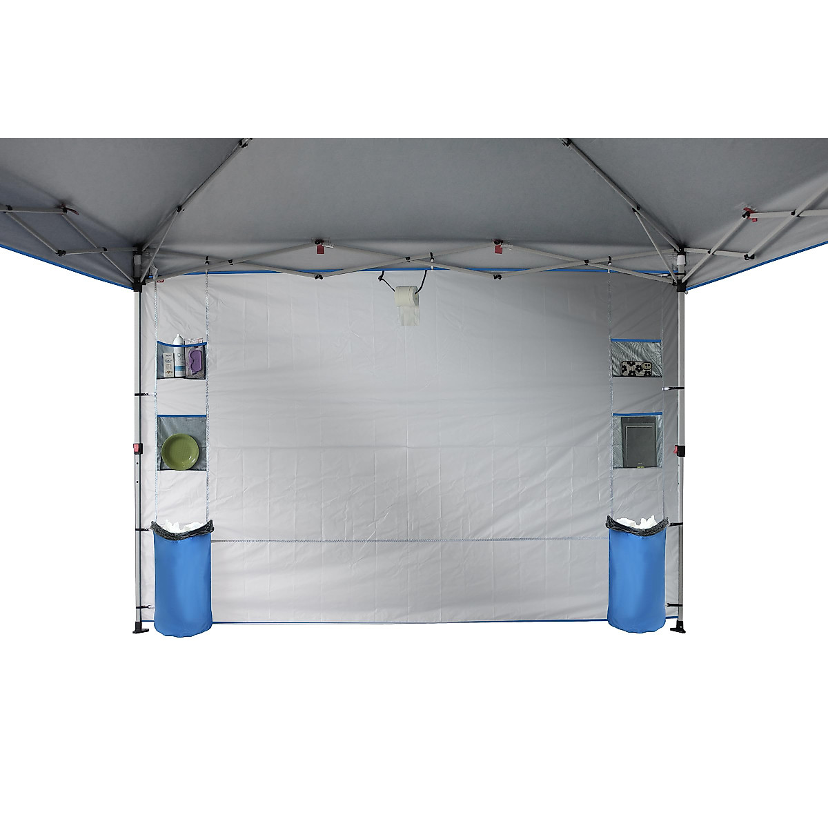 CROWN SHADES Canopy Tent 10x10 Pop Up Canopy Outdoor Shade with Pockets Sidewall, Easy Up Sun Shelter with One Person Set Up Center Lock, Portable Instant Camping Beach Canopy Tents, Blue