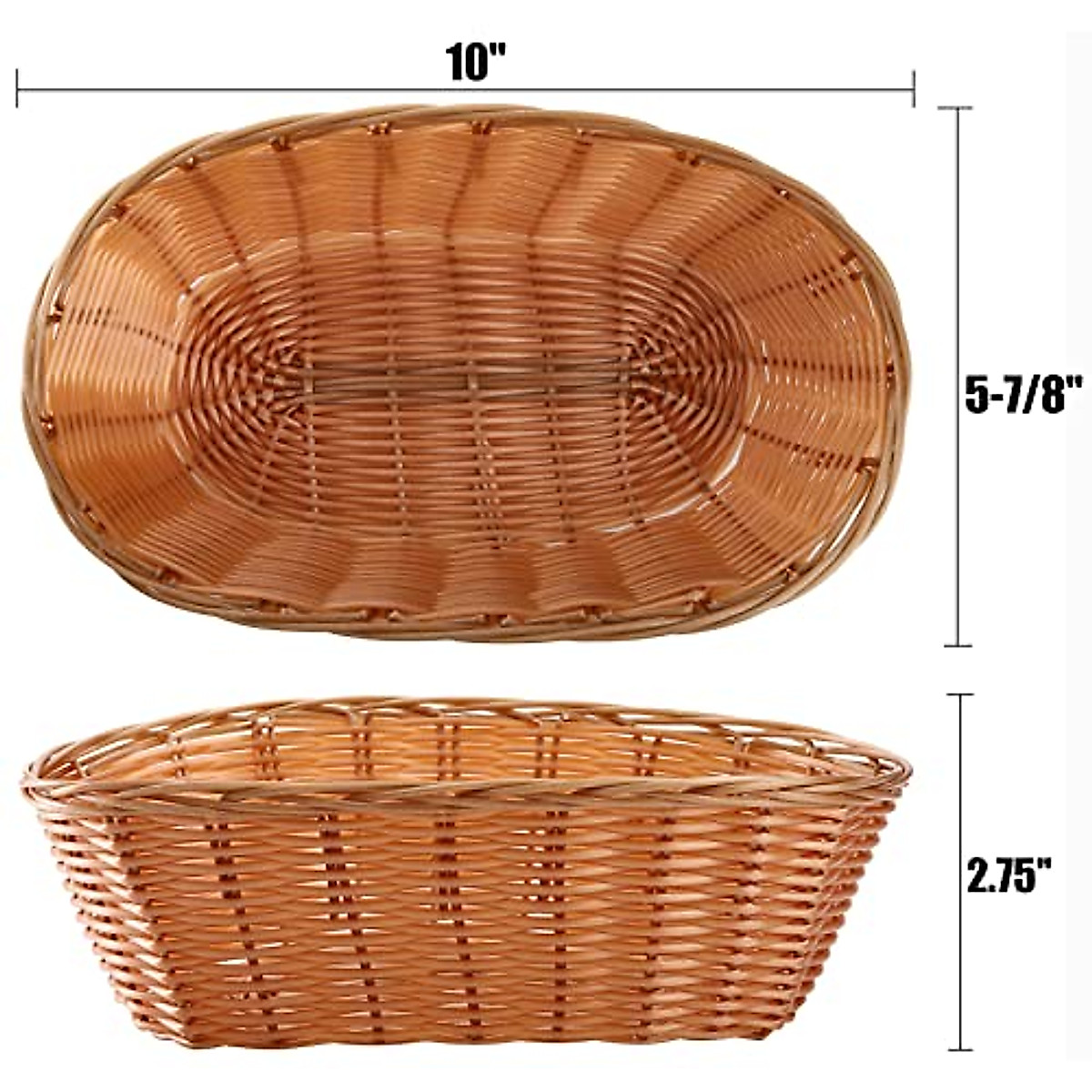 Yesland 12 Pack Plastic Oval Basket Small Gift Baskets, Food Storage Basket & Fruit Basket, 10 x 5.8 x 2.75 Inches Bread Basket Bin for Kitchen, Restaurant, Centerpiece Display, Christmas Gifts