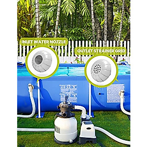 SUMMERBUDDY Above Ground Pool Parts, Replacement Pool Pump Part with Plunger Valve, 1.5" Outlet Strainer & Inlet Nozzle, Pool Hose Adapter for Sand Pump (Style 1)