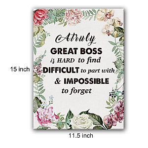 A Truly Great Boss Is Hard To Find, Boss Framed Canvas Wall Art, Boss Quote Print, Leaving Work/Farewell/Retirement 11.5" X 15"