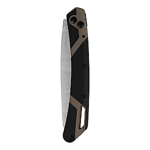 Kershaw Taskmaster Saw 2, 7" Serrated Blade, Outdoor Compact Folding Saw, Push-Button Opening Lock, Tan