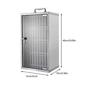 BANLICALI Phone Locker, 36-Slot Stainless Steel Cell Phone Locker Box, Desktop & Wall-Mounted Cell Phones Storage Cabinet with Door Locks and Handle for Classroom Office Employees Silver