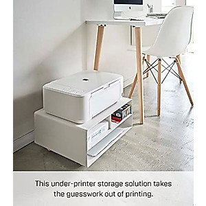 Yamazaki Home Desktop Printer Stand - Computer Accessory Office Organizer, Steel, Minimal Assembly Req.