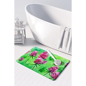 Caroline's Treasures Vermont Red Clover in Watercolor Memory Foam Kitchen Mat Machine Washable Anti-Fatigue Mat Cushion Comfort Bath Mat or Kitchen Rug