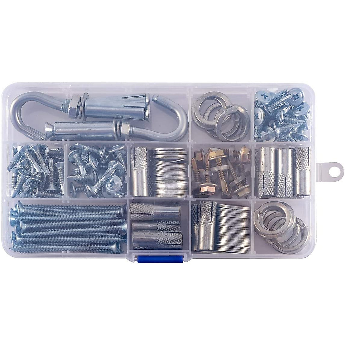 YukaBa 2 Pack 15 Grids Plastic Small Crafts Storage Boxes with Adjustable Dividers (6.7" × 3.9" x 1")