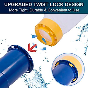 POOLAZA Portable Pool Vacuum Jet Underwater Cleaner (2023 Upgrade) with Brush & 56" Pole, Handheld Jet Pool Vacuum for Above Ground Pool, Underwater Pool Spa Jet Vacuum Cleaner, Attach to Garden Hose