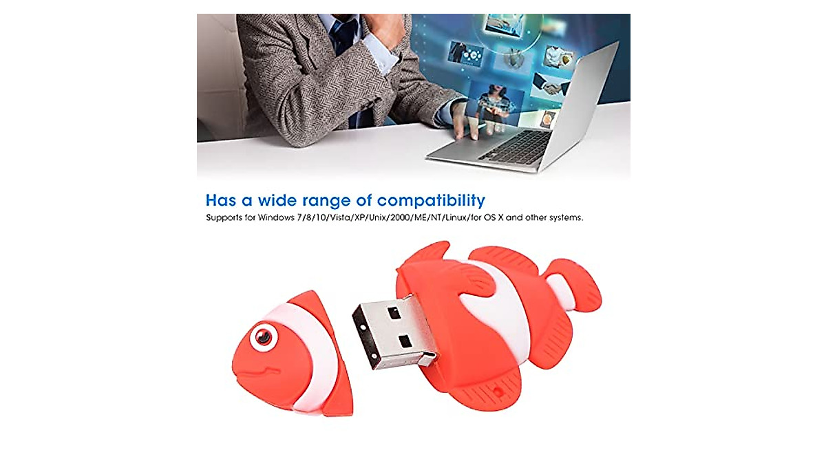 Cute Clownfish USB Flash Drive - 64GB Portable Storage