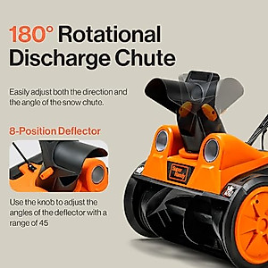 SuperHandy Electric Snow Thrower Walk-Behind Blower Corded AC 120V 15A 18 x 10 Inch Clearing Path 25 Feet Throwing Distance 720 lbs/Min LED Headlights for Driveway Walking Path Yards
