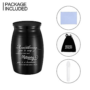 3 Inches Small Keepsake Urn for Ashes Mini Aluminum Urn for Human Ashes Cremation Funeral Ash Holder - Remembering You is Easy I DO IT Every Day. Missing You is a Heartache That Never GOES Away.