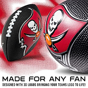 Franklin Sports NFL Tampa Bay Buccaneers Football - Kids Foam Football - Soft Football - Mini Size - Perfect for Gameday - 8.5" 3D Logos!