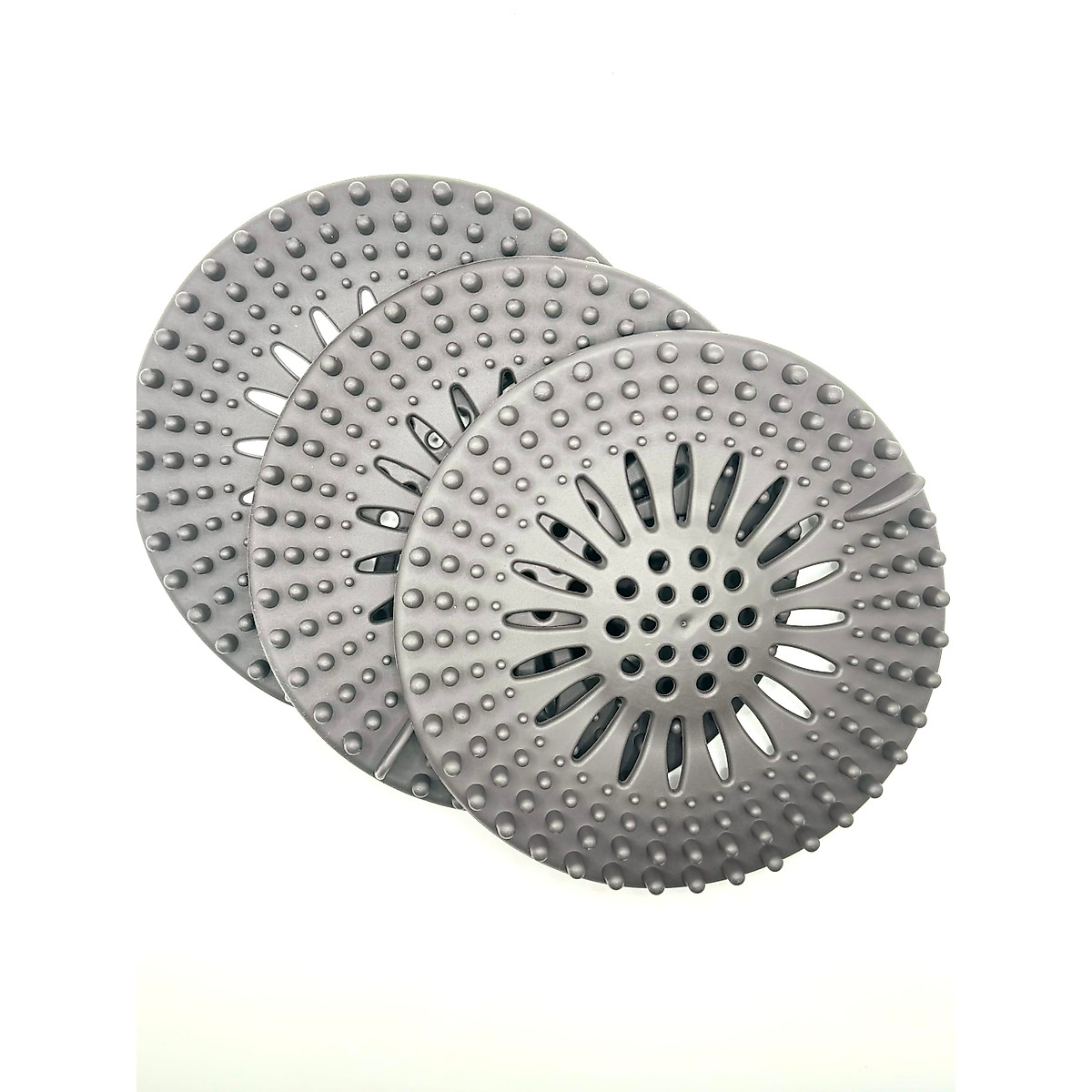 Generic Silicone Drain Protector (3pk) Fits Most Sinks and Bathtubs, Gray, SDC003