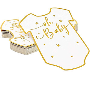 Baby Shower Predictions and Advice Cards, 50 Pack, Gold Foil, 5 x 7 in