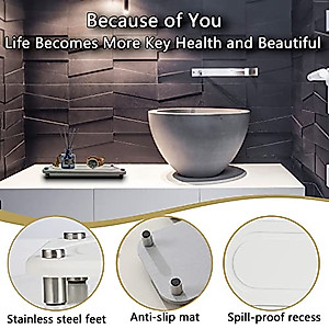 FLYWAKE Instant Dry Sink Organizer, Soap Tray for Bathroom and Kitchen Sink, Fast Drying Ttone Sink Tray Prevents Moisture Buildup(Rock ash)