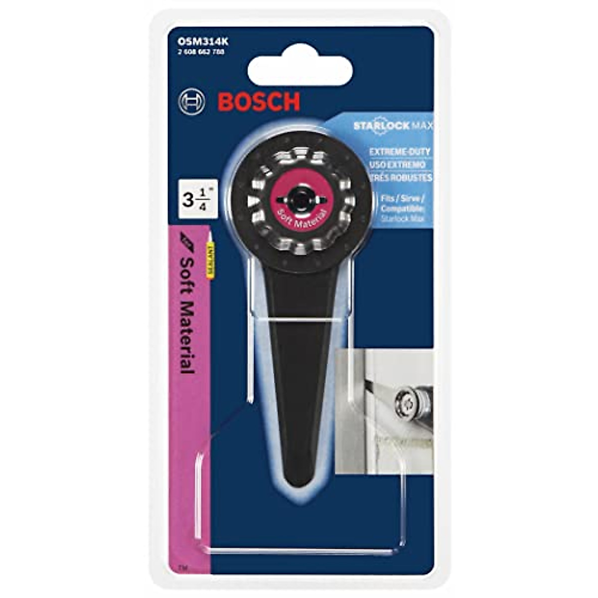 BOSCH OSM314K 1-Piece 3-1/4 In. StarlockMax Oscillating Multi Tool Soft Materials High-Carbon Steel Sealant Knife for Extreme-Duty Applications in Removing Sealants