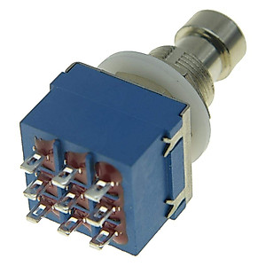 KAISH Pack of 5 Box Stomp 9-Pin 3PDT Electric Guitar Effect Pedal Switch Push Button Footswitches True Bypass Blue