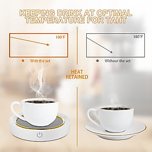Coffee Mug Warmer, Coffee Warmer for Desk, with Auto Shut Off - 2 Temperature Setting with Light, Smart Coffee Warmer, Electric Beverage Warmer for Coffee, Hot Cocoa, Tea, Milk