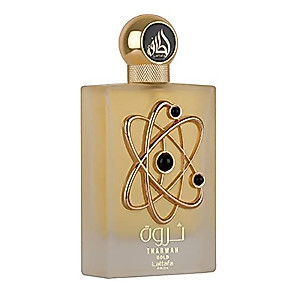 Lattafa Perfumes Tharwah Gold EDP-100ml (3.4 oz) Unisex | Mint, Bergamot Clary Sage, Lavender Cedarwood, Musk, Vetiver, Jasmine
