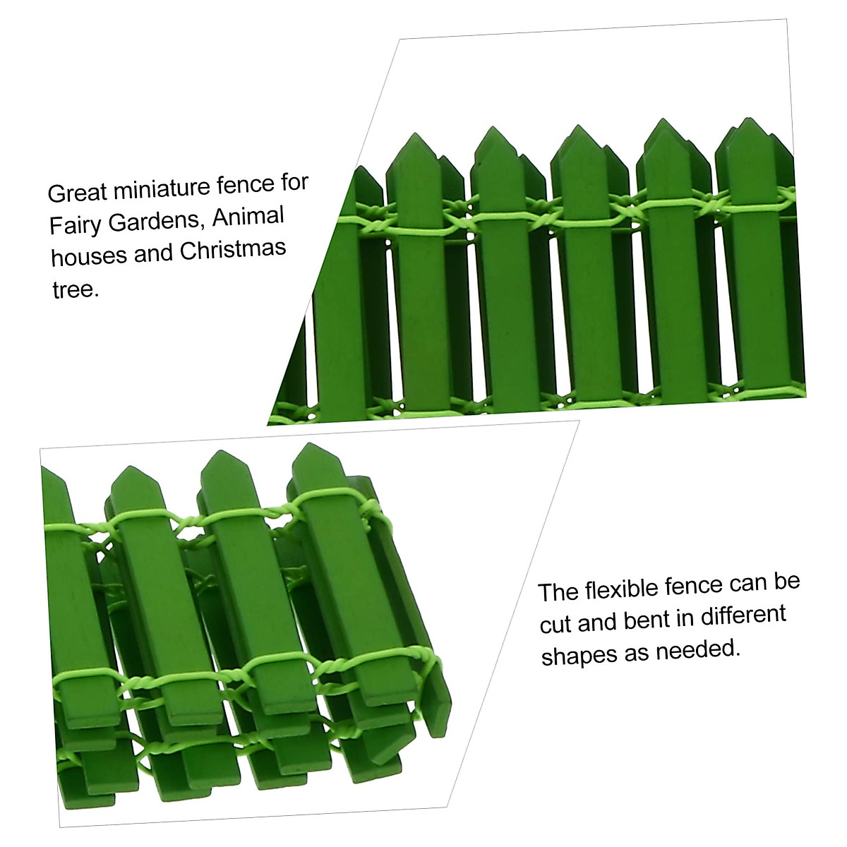 MERRYHAPY Simple Mini Fences 2pcs Miniature Fencing for Fairy Garden Picket Fence Mini Picket Fence Decoration Miniature Fencing for Fairy Garden