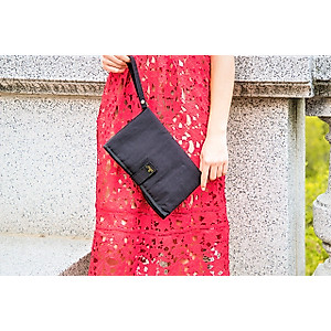 NursElet Baby Diaper Changing Pad, Portable Built-in Pockets Diaper Changing Mat, Compact Wristlet Diaper Clutch, Infant and Toddler Waterproof Diaper Change Pad, Must Have Baby Essential (Black)