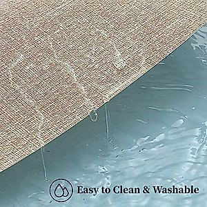 Leetaltree Beige Placemats Set of 4 - Heat Resistant Non-Slip Place mats for Dining Table, Washable Durable PVC Vinyl Woven Table Mats（Beige, 4）