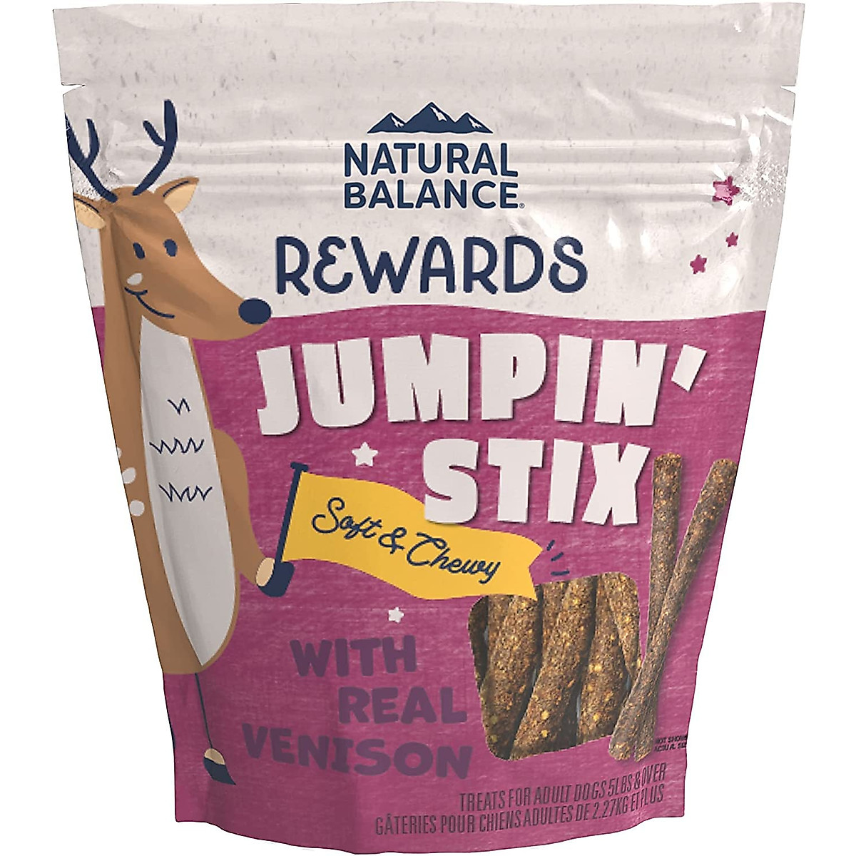 Natural Balance Limited Ingredient Rewards Jumpin' Stix, Grain-Free Dog Treats for Adult Dogs of All Breeds, Venison Recipe, 4 Ounce (Pack of 1)