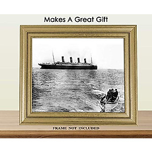 Last Known Photo of Titanic Afloat Wall Art Print Wall Art Print - 8x10 Unframed Picture For Home, Office, Dorm & Bedroom Decor - Creative Gift Idea for Titanic and Movie Fans