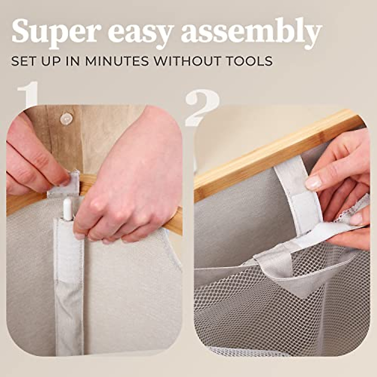 Hennez Laundry Basket With Lid - 140L Double Dirty Clothes Hamper With Removable Bag - Laundry Bin With Lid - Tall Laundry Hamper With Lid - Bathroom, Dorm, College Large Hamper for Laundry With Lid