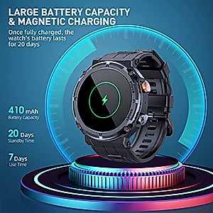 PUREROYI Smart Watch, 5ATM Waterproof Military Smart Watches for Men with Bluetooth Call (Answer/Dial Call), 1.39'' Outdoor Tactical Fitness Tracker Watch with 111 Sports Moeds for Android iOS Phone