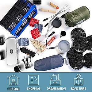 CleverMade Collapsible Utility Crate, Red, 1PK - 45L (11 Gal) Collapsible Storage Bins, Holds 66lbs Per Bin - Plastic Stackable Grated Wall Utility Containers, CleverCrates Baskets