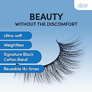 Morning Dew - Reusable 15 Wears, Natural Looking Vegan False Lashes, Handmade from Korean Silk. Lightweight Cruelty Free Eyelash for Everyday Look - 1 Pair