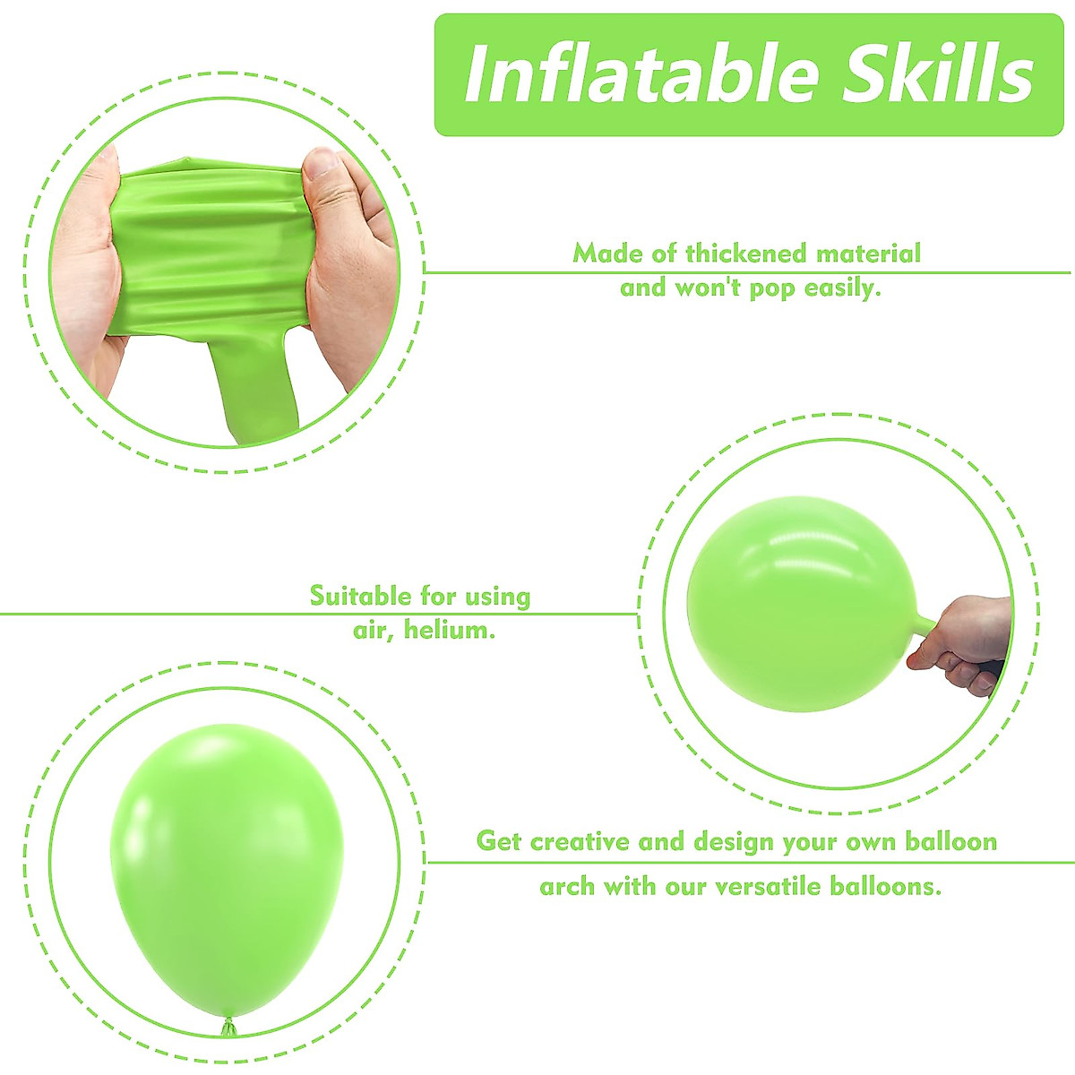 NISOCY Lime Green Latex Balloon Arch Garland Kit,102PCS 18In 12In 10In 5In for Birthday Wedding Baby Shower Jungle Summer Fruit Green Theme Anniversary Celebration Decoration