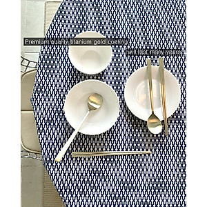 cozymomdeco Korean Made Traditional Utensil Chopstick Set Flatware Champagne Gold Stainless Steel Spoon & Chopsticks 2SET Comfortable Grip