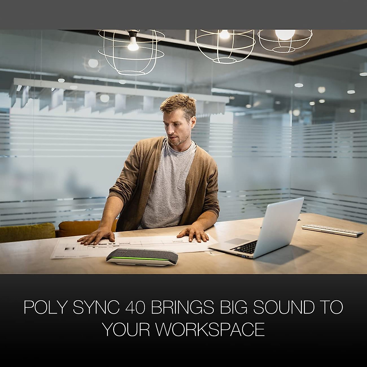 Poly Sync 40 Teams USB-A & USB-C Speakerphone - for Streaming Voice, Video, Distance Learning, Remote Work, School, Conferencing Apps - Zoom, Webex, Meet, Team, Global Teck Bundle Microfiber