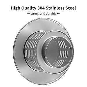 Singvon 3 Inch Round Chimney Cap, 304 Stainless Steel Chimney Cover with Screen, Stove Pipe Chimney Cap, Silver