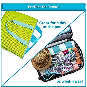 Aqua Original 4-in-1 Monterey Hammock Pool Float & Water Hammock – Multi-Purpose, Inflatable Pool Floats for Adults – Patented Thick, Non-Stick PVC Material – Light Blue