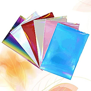 SEWACC Glitter Fabric Bedsheet Holographic Faux Leather Fabric Sheet: 6pcs 20x30cm Mirrored PU Leather Fabric Sheets for Leather Earring Bag Making Bows Crafts DIY Decoration Bed Blanket