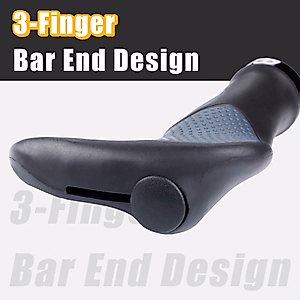 CyclingDeal Mountain Bike Bicycle Handlebar Grips - with Specialized Ergonomic & Anti-Slip Design for MTB & Hybrid Bikes - 1 Pair of Soft Gel Grips - Grips with Bar Ends