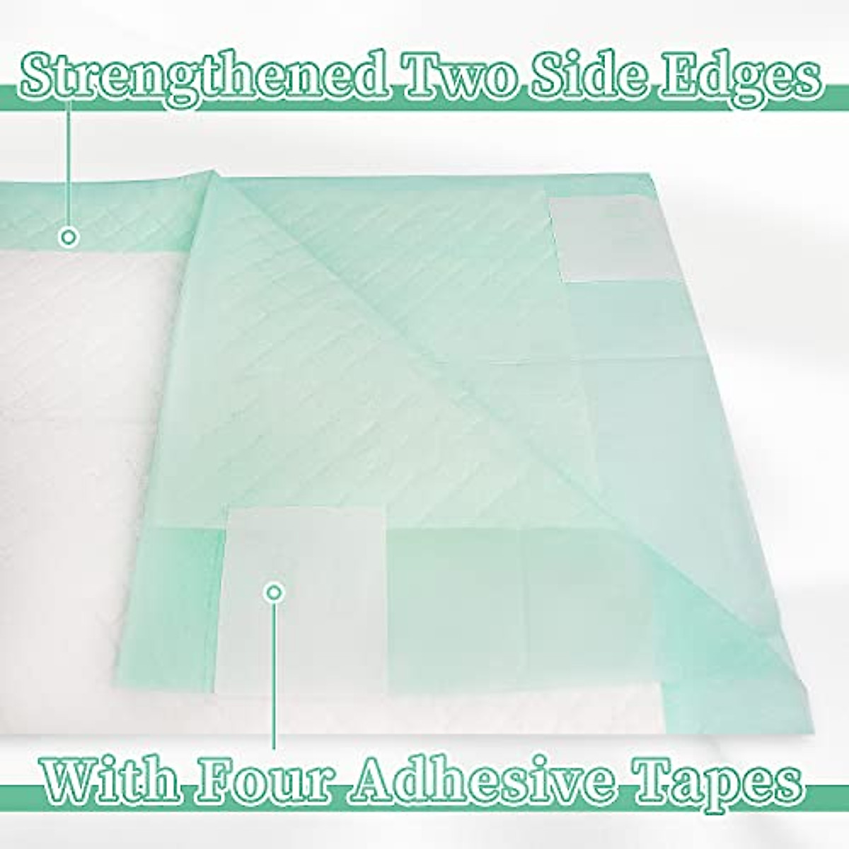 MILDPLUS Disposable Underpads with Adhesive Tapes 23'' X 36'' Chucks Pads Heavy Absorbency Incontinence Pads, Waterproof Pee Pads, Thicker Chux Pads for Unisex Adult, Kids and Pet (40 Count)