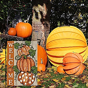 CROWNED BEAUTY Fall Thanksgiving Pumpkins Garden Flag 12x18 Inch Polka Dots Small Double Sided Burlap Welcome Yard Autumn Outside Decoration