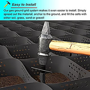 ZMQL Permeable Geo Grid Ground Grid - 23/26/29/333 Ft Long, Heavy Duty Gravel Stabilizer Grid for Driving Load, for Patio/Garden/Walkways (Size : 3x4m/10x13ft)