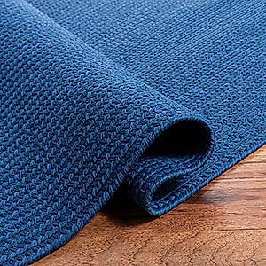 SAFAVIEH Braided Collection 4' x 6' Blue BRD315M Handmade Country Cottage Reversible Area Rug