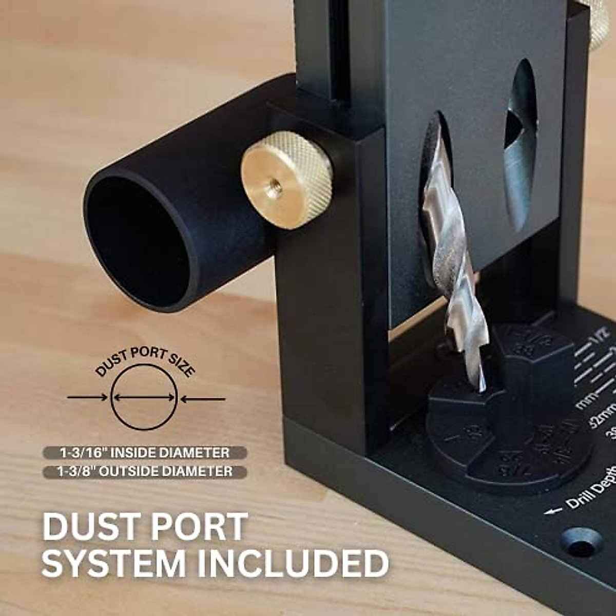 Massca Pocket Hole Jig Kit M1 - Adjustable & Easy to Use Pocket Screw Jig - Heavy Duty Drill Jig for Angled Holes with Drill Bit, Pocket Self Tapping Screws &Driver Bit,