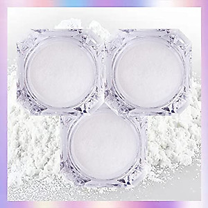 White Pearl Chrome Nail Powder, Pearlescent White Nail Art Jewelry Glitter Powder Symphony Mermaid Pearl Neon Nail Powder, The Powder Is Fine and Shiny, Healthy & Long-lasting for Nail Art Decorations
